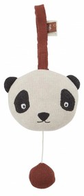 OYOY Hrací závěsná hračka Panda Music Mobile, krémová barva, textil