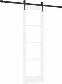 Posuvné dveře 61 x 198,5 cm Masivní borové dřevo a sklo Bílá 3332322