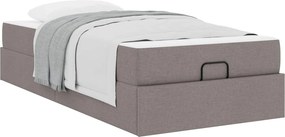 Rám postele s matrací 2 ks Taupe textil 3399463