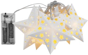 Tutumi, LED světla na vánoční stromeček 120m 2xAA, papírové hvězdy, CHR-03001