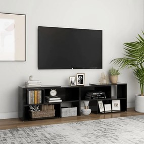 TV skříňka černá s vysokým leskem 149x30x52 cm kompozitní dřevo