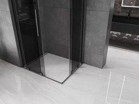Mexen Velar Duo, sprchový kout s posuvnými dveřmi 90 x 80 cm, 8mm šedé sklo, broušený grafit, 871-090-080-42-95