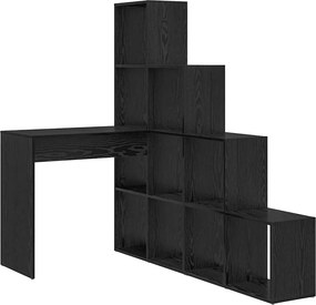 Rohový psací stůl s policí Černý dub 101,5 x 149,5 x 149,5 cm 3337242