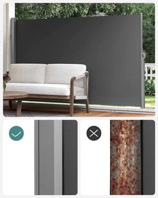 Venkovní vysouvací sluneční clona, 350 x 200 cm, kouřově šedá