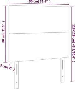 Čelo postele s LED tmavě hnědé 90x5x118/128 cm textil 3122129