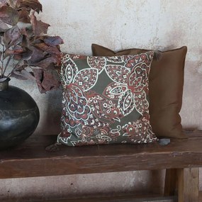 Zelený povlak na polštář s Paisley vzorem a střapci Aix Quilt - 50*50 cm