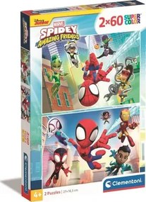 Clementoni PUZZLE  Spidey a jeho úžasní přátelé / 2x60 dílků / od 4 le