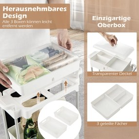 Costway 3 Tier Rolling Cart Multifunkční úložný vozík s odnímatelným krytem