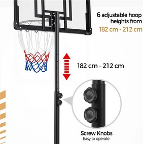 Basketbalový koš se stojanem Yaheetech – 216 cm – 246 cm (266163000336)