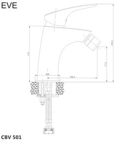 Mereo Eve bidetová baterie bez výpusti mosaz chrom CBV501