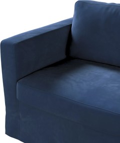 Potah na pohovku IKEA  Karlstad 2-místná , nerozkládací, dlouhý barva tmavě modrá látka lesklé, sametová