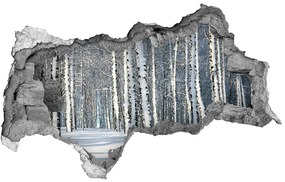 Wallmuralia Samolepící díra na stěnu nálepka Les zima 95x73 cm