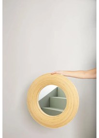 Nástěnné zrcadlo s bambusovým rámem ø 60 cm Blush – Hübsch