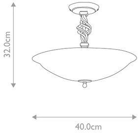 Elstead PB-SF-A-BLK-GOLD - Přisazený lustr PEMBROKE 3xE14/60W/230V