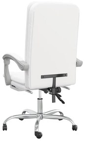 Polohovací kancelářská židle bílá umělá kůže,  349722