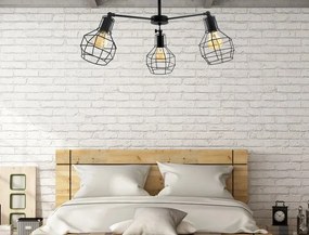 Toolight - Závěsné kovové stropní svítidlo 3-ramenné 3xE27 60W APP734-3C, černá, OSW-08763