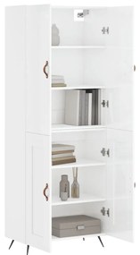 Skříň highboard lesklá bílá 69,5 x 34 x 180 cm kompozitní dřevo,  3195765