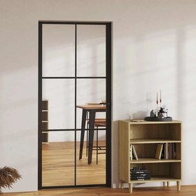Interiérové dveře ESG sklo a hliník 93 x 201,5 cm černé 151204
