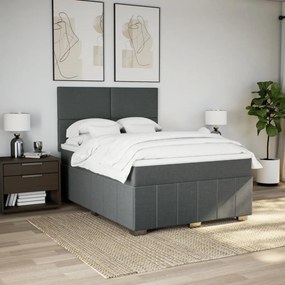 Box spring postel s matrací tmavě šedá 140x200 cm textil 3293985