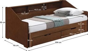 Rozkládací postel, ořech, MONETA Kondela 0000416683