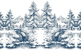 Tapeta zasněžená pohádková krajinka - 150x100