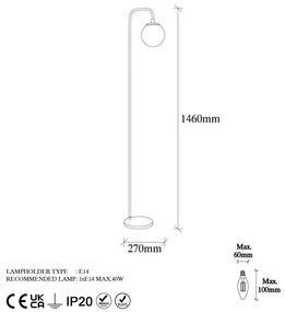 Stojací lampa se skleněným stínidlem (výška 27 cm) Viran – Opviq lights