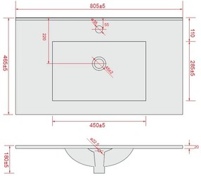 Koupelnová skříňka s umyvadlem Spice, lesklá bílá