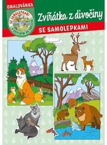 Omalovánka - A4 - se samolepkami - Zvířátka z lesa