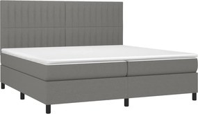 Box spring postel s matrací tmavě šedá 200x200 cm textil 3141962