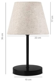 Sada 2 ks stolních lamp Gigi krémová/černá