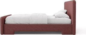 Růžová čalouněná dvoulůžková postel s roštem 180x200 cm Eda – Micadoni
