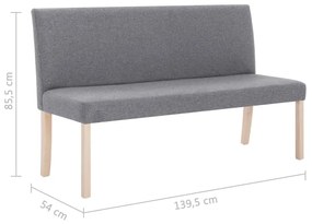 Lavice 139,5 cm světle šedá polyester