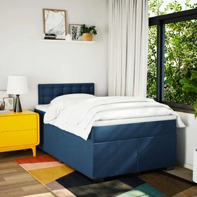 Box spring postel s matrací modrá 120x200 cm textil 3288175