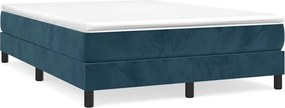 Box spring postel s matrací tmavě modrá 140x200 cm samet 3144337