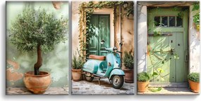 Obraz na zeď do obývacího pokoje Obrazy do ložnice Italské pohledy Vespa 60x120