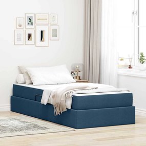 Postel s úložným prostorem a matrací Modrá 90 x 200 cm 3399639