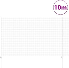 Svařovaná drátěná plotovina s tyčkami 10 x 1,5 m Stříbrná 3336340