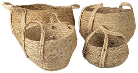 4 ks pletených košíků Marjoleine s uchy – (4)  30x33 /  28x30 /  23x25 /  19x20 cm