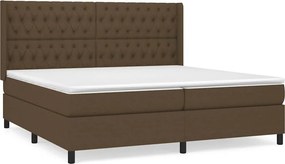 Box spring postel s matrací tmavě hnědá 200x200 cm textil 3131700