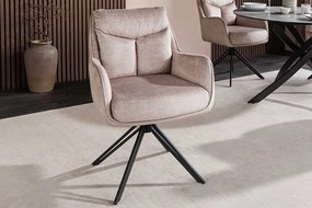 Designová otočná židle Brock béžový samet