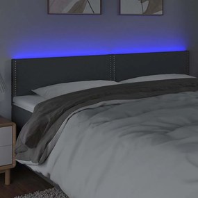 Čelo postele s LED tmavě šedé 180x5x78/88 cm textil 3121487