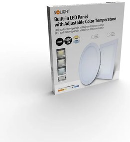 Solight LED mini panel CCT, podhledový, 24W, 1800lm, 3000K, 4000K, 6000K, kulatý