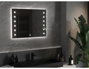 Mexen Ner, LED koupelnové zrcadlo s podsvícením 80x60 cm, 6000K, ochrana proti zamlžování, 9809-080-060-611-00