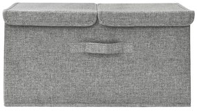 Úložný box textil 50 x 30 x 25 cm šedý - Default Title