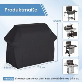 Costway Kryt grilu se stahovací šňůrkou a suchým zipem, voděodolný, odolný proti