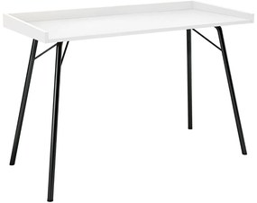 OnaDnes -20% Bílý dřevěný pracovní stůl Woodman Rayburn s kovovou podnoží 115 x 52 cm