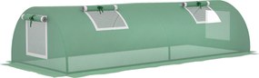 Zahradní skleník Outsunny s rolovacím oknem, zimní ocelová konstrukce, voděodolný skleník pro balkon, rajčatový skleník s UV ochranou 200x80x45cm | Ao