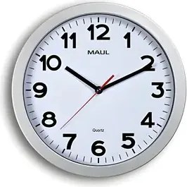 Maul Step bílá/stříbrná / Nástěnné hodiny / Quartz / O 30 cm / Plast /
