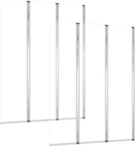 Sprchové kouty 2 ks 104 x 130 cm tvrzené sklo průhledné 146228