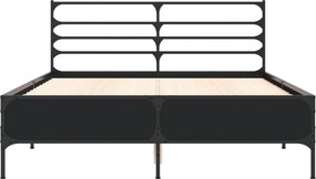 Rám postele černý 135 x 190 cm kompozitní dřevo a kov 3280072